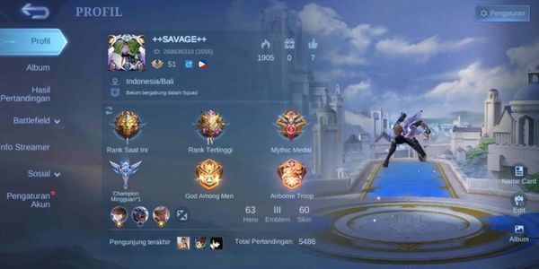 Beli Akun Akun Mobile Legends Skin Epic Irithel, KOF Karina Murah ...