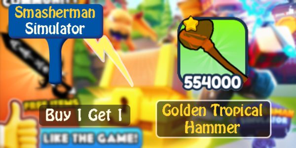 Buy Item Smasherman Simulator - [Golden Tropical Hammer] Cek deskripsi ...