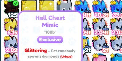 Beli Pet Exclusive hell chest mimic Pet Simulator X Roblox Terlengkap ...