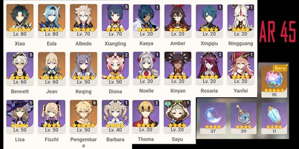 Beli Akun 3 Hero Limited Xiao + Eula + Albedo Senjata Skyward Harp B5 ...