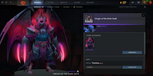 Beli Item Gift Origin of the Dark Oath (Bundle Night Stalker Collector ...