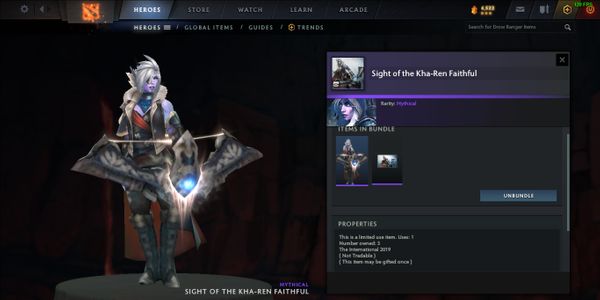 Beli Item Gift Sight of the Kha-Ren Faithful (Drow Ranger Set) Dota 2 ...