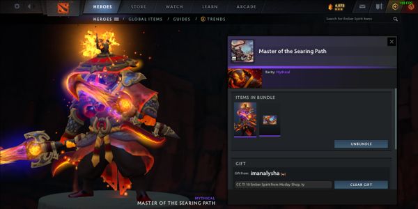 Beli Item Gift Master of the Searing Path (Bundle Ember Spirit ...