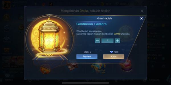 Beli Gift Item Goldmoon Lantern Mobile Legends Terlengkap dan Termurah Juli 2024 2031492 | itemku