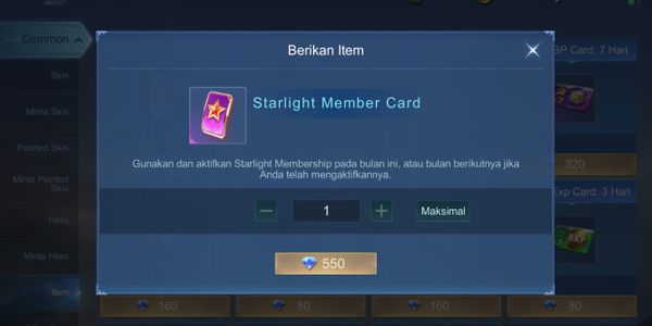 Buy Gift Item (7 Days) Starlight Member Card Mobile Legends 1998969 ...