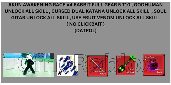 Beli Akun Akun Blox Fruit Level Max 2450 / Race Awakening V4 Rabbit ...