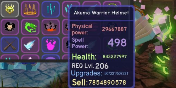 Buy Item Dungeon Quest | Blue Akuma Warrior Helmet RBL 2529706 | itemku