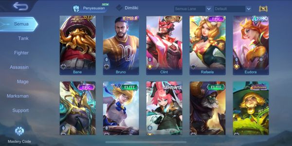 Beli Akun SKIN 357 LEGEND 2, COLLECTOR, HERO, ASPIRANTS, JJK, EPIC LIMITED Mobile Legends ...