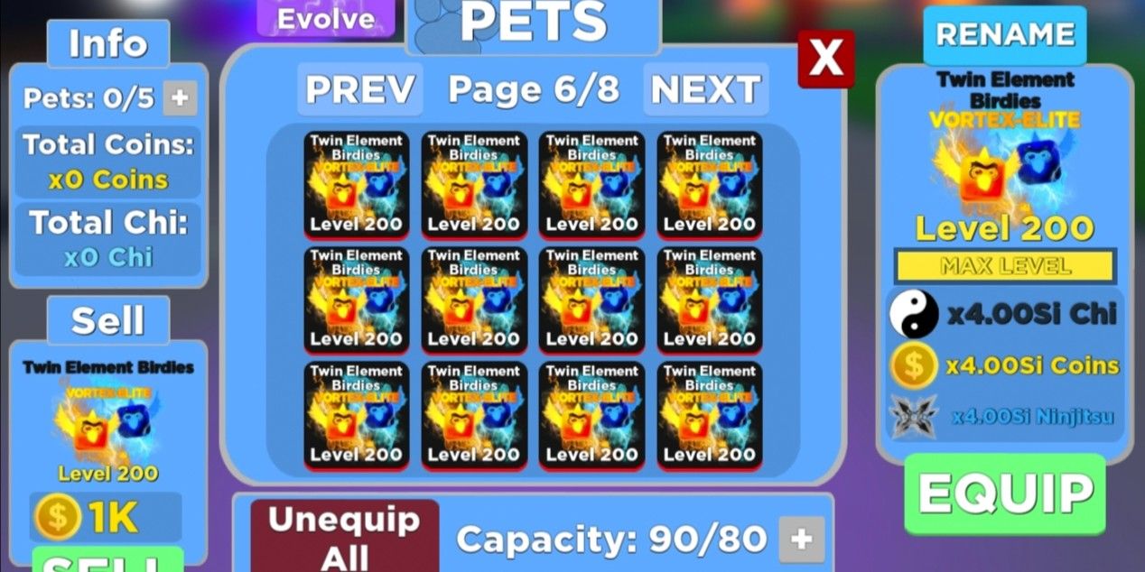 Beli Item Twin Element Birdles VORTEX ELITE LVL MAX - Ninja Legends ...