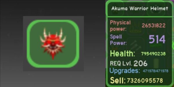 Buy Item Dungeon quest | Yokai Peak | Green Akuma Warrior Helmet Roblox ...