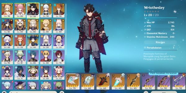 Beli Akun Endgame AR58 [Asia] Wriothesley, Kamisato Ayaka, Yoimiya, Yae ...