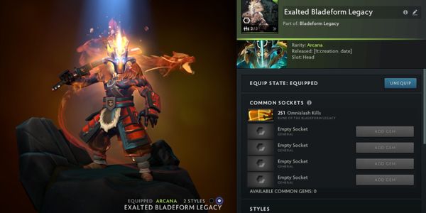 Beli Item Ready Trade Exalted Bladeform Legacy (Arcana Juggernaut) Dota ...