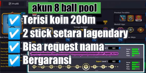 Beli Akun akun GG gratis koin dengan stik yang fenomenal 8 Ball Pool ...