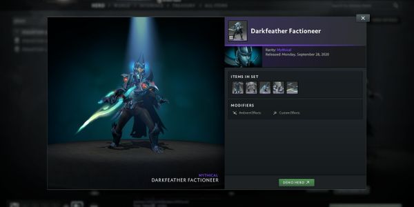 Buy Item Gift Darkfeather Factioneer PA Collector Cache 2022 Dota 2 ...