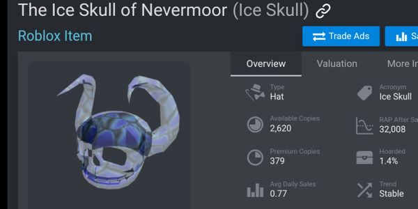 Beli Item ice skull of never moor roblox limited Terlengkap dan ...