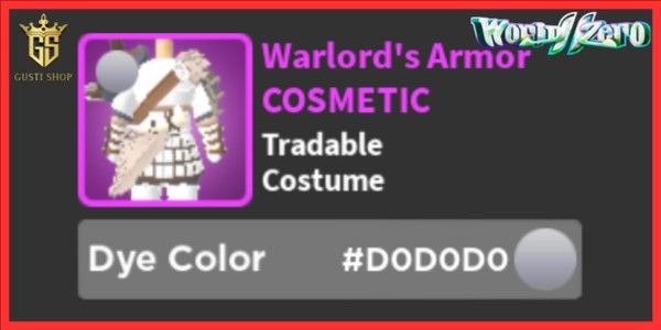 Buy Item White Warlord Armor - World Zero Roblox 2568938 | itemku
