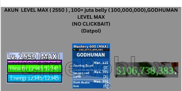 Buy Account MAX LEVEL ACCOUNT ( 2550 ), 100+ million belly ...