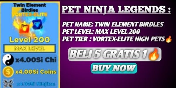 Buy Item TWIN ELEMENTS BIRDLESS VORTEX-ELITE LVL MAX - NINJA LEGENDS ...