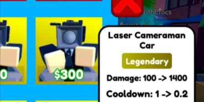 Buy Item (Legendary) Laser Cameraman Car || Toilet Tower Defense RBL ...