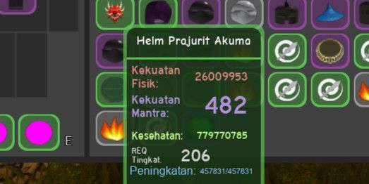 Beli Item akuma warrior helmet green | roblox Dungeon quest Roblox ...