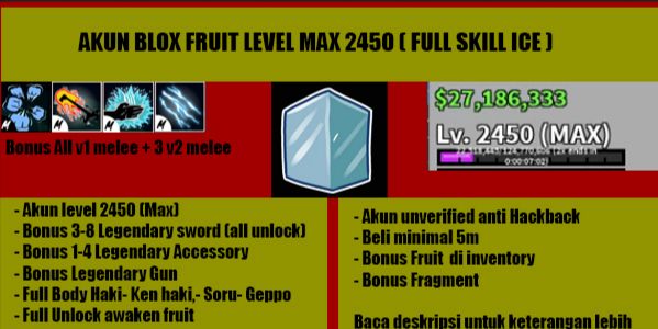 Buy Account Blox Fruit Account Level Max [Awaken Ice] V2 Fighting Style ...
