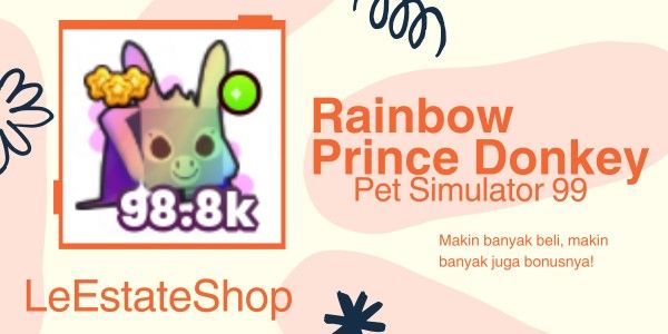 Buy Item Rainbow Prince Donkey - Pet Simulator 99 RBL 2588557 | itemku