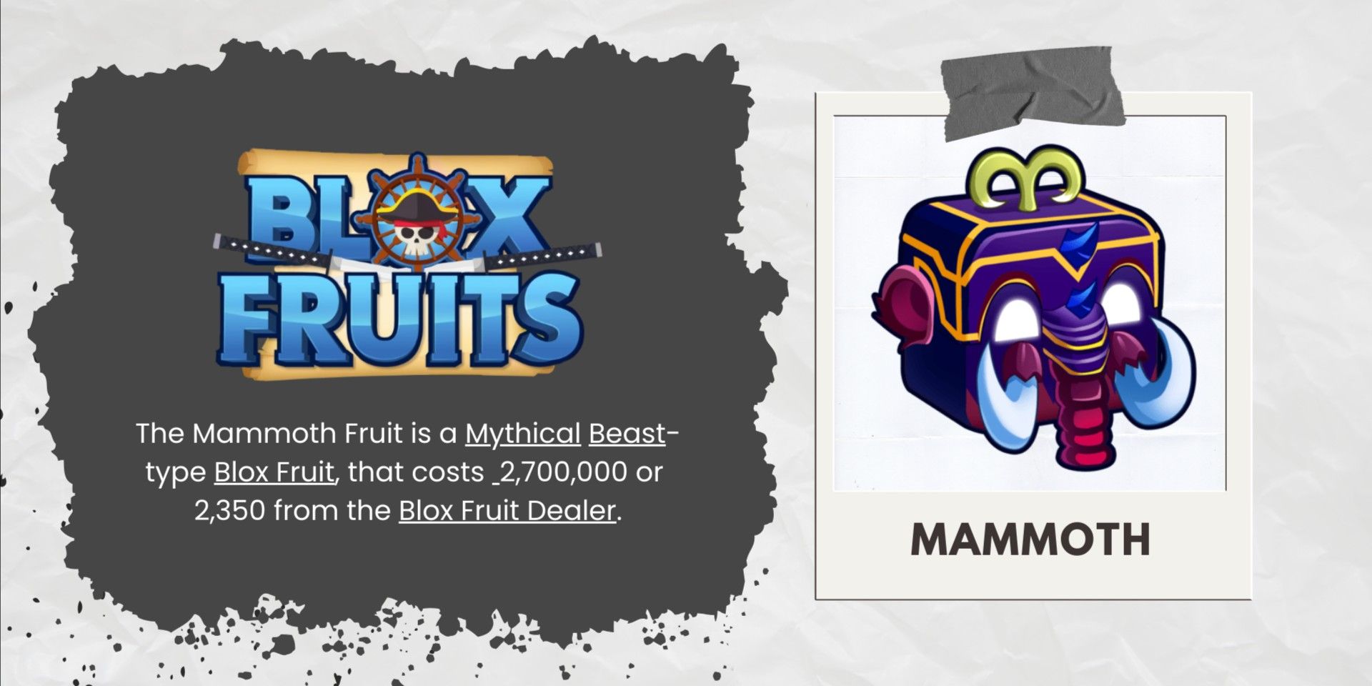 Buy Fruit Mammoth (Beast) Blox Fruits Roblox 2590589 | itemku