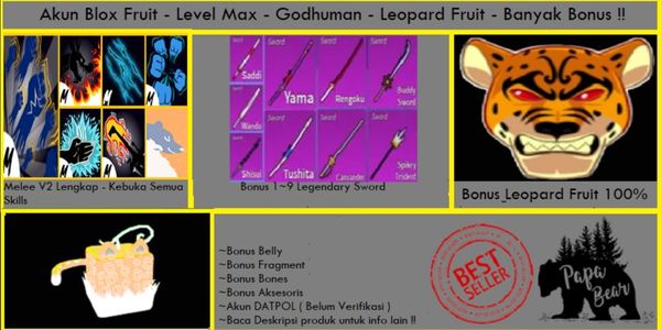 Buy Account Blox Fruit Level Max Account - LEOPARD Fruit Max Skills ...
