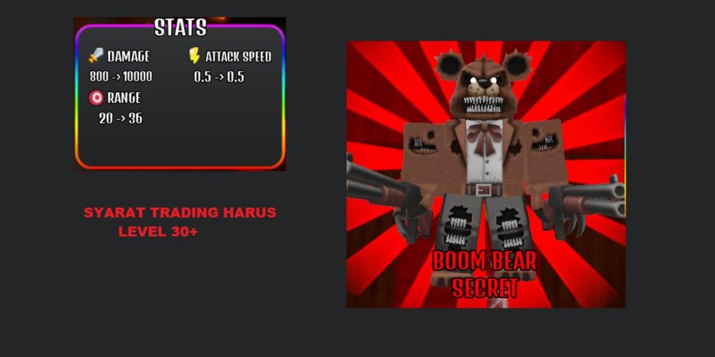 Buy Item Boom Bear - The House TD Roblox 2581597 | itemku