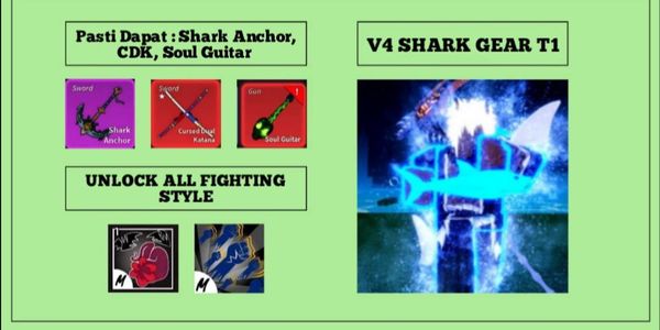 Beli Akun Akun Blox Fruit Race Awakening V4 Shark T1 - Godhuman & Sanguine Art - CDK & Shark ...