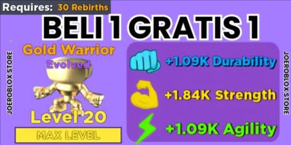 Buy Pet Evolved Gold Warrior LVL MAX - Muscle Legends Muscle Legend ...