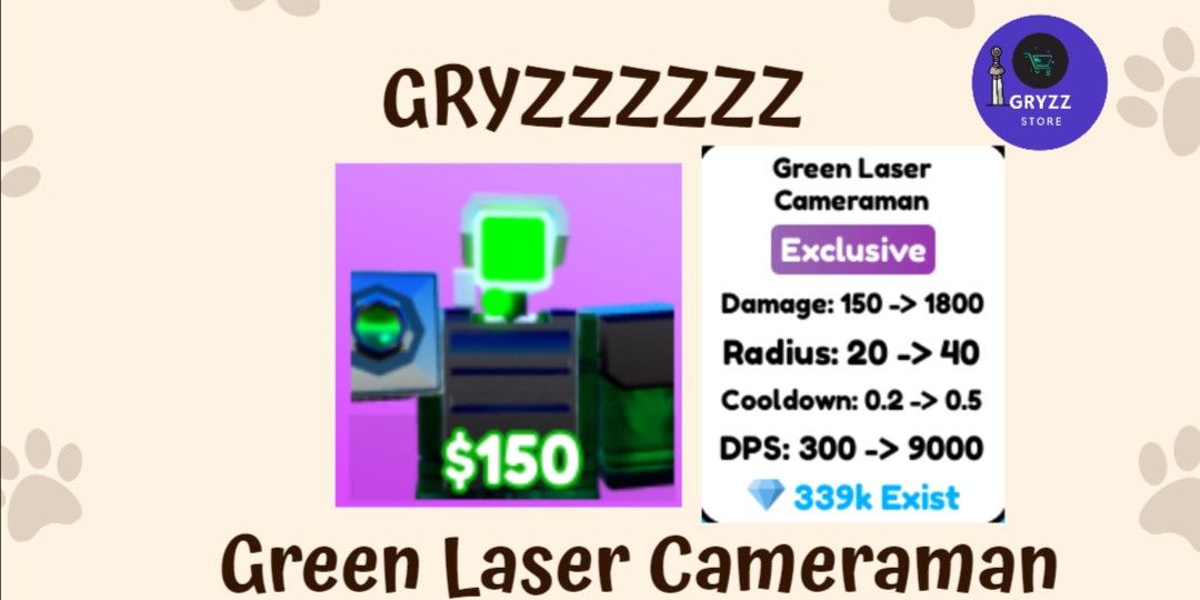 Buy Cameraman ( Exclusive ) Green Laser Cameraman - Toilet Tower ...