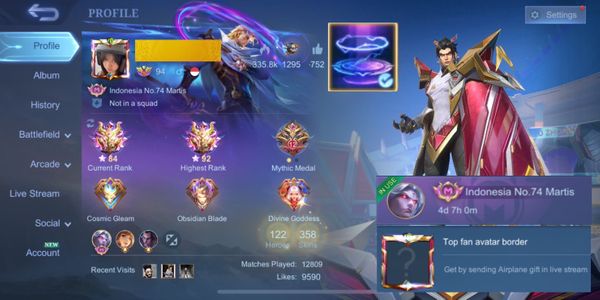 Beli Akun Akun sultan 3 skin legend,ex top global martis,collector ...