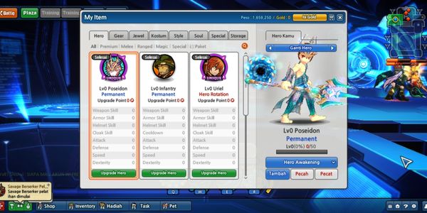 Beli Akun (UNIQUE) Poseidon + Rare Hero Box + Paket Hero Lost Saga ...