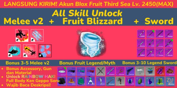 Beli Akun Akun Blox Fruit Blizzard Level MAX - Belum Diverifikasi ...