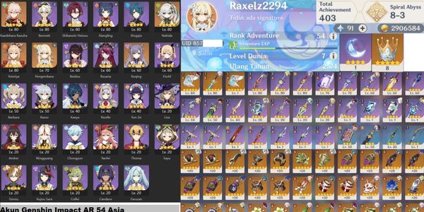 Beli Akun [Kazuha Signature] Nahida Kazuha Freedom Yoimiya Keqing 2xSky ...