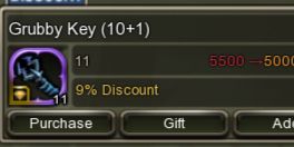 Buy Item Grubby Key 10+1 Dragon Nest SEA 2200314 | itemku
