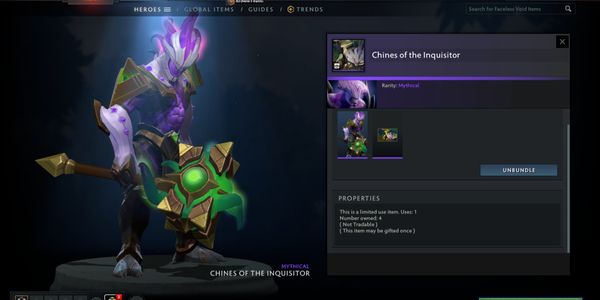 Beli Item Gift Chines of the Inquisitor (Faceless Void Set Diretide ...