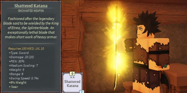 Beli Item Shattered Katana 8% Weight - Enchanted Sear - Deepwoken ...
