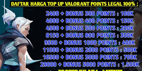 Beli Redeem Code TOP UP 29000 + BONUS 5000 VALORANT POINTS / POINTS ...