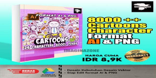 Beli Redeem Code 8000++ Cartoons Character Asset Gambar Desain Grafis ...