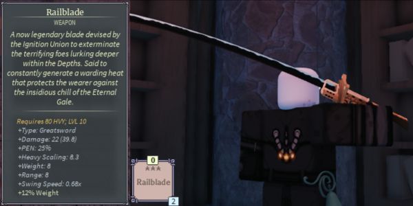 Beli Item Railblade 12% Weight - Deepwoken Roblox Terlengkap dan ...