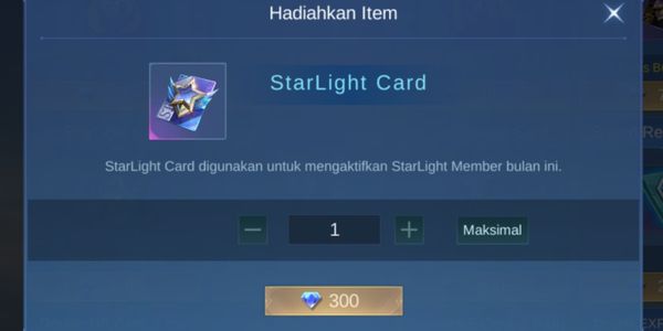 Beli Gift Item (7 Hari) Starlight Member Card Mobile Legends Terlengkap ...
