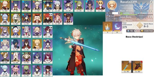 Beli Akun [Kazuha Signature] Nahida Kazuha Freedom Ganyu Wanderer Klee ...