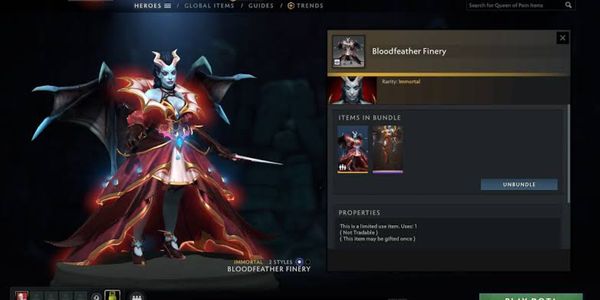 Buy Item Gift Bloodfeather Finery Bundle Queen of Pain Ultra Rare ...