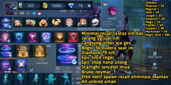 Beli Akun akun recall seal of anvil tastas - epic limit roger - epic ...