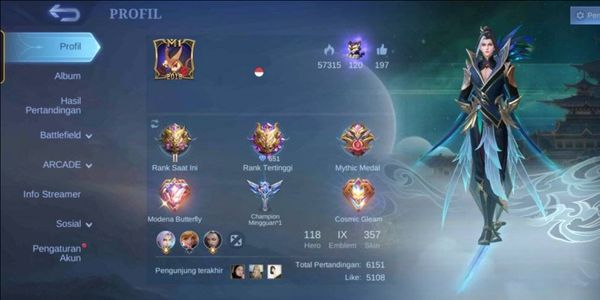 Beli Akun SKIN 357 | BORDER STARDOM | LEGEND MIYA & GUSION | COLLECTOR ...