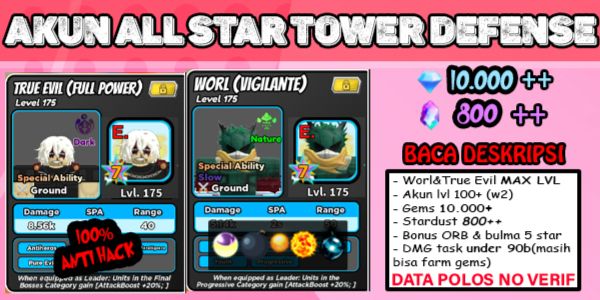 Beli Akun akun starter MAX DEKU & TOMURA 7STAR | all star tower defense ...