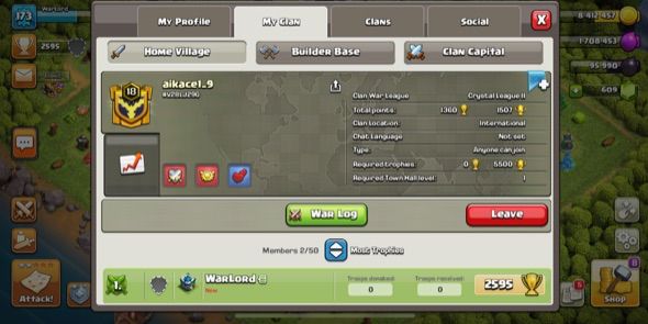Buy Clan Clan Level 18 / Nick aikacel_9 / Win 319 Lose 167 / Clan ...