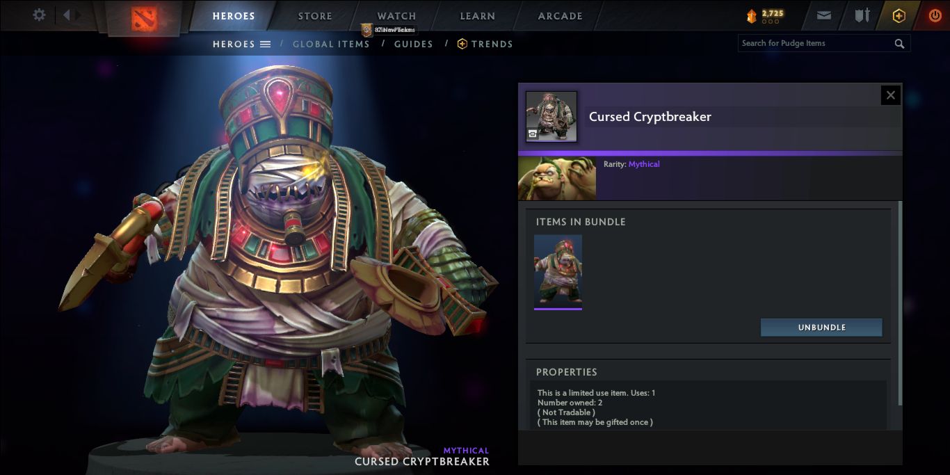 Beli Item Gift Cursed Cryptbreaker ( Pudge Set Diretide Collector's ...